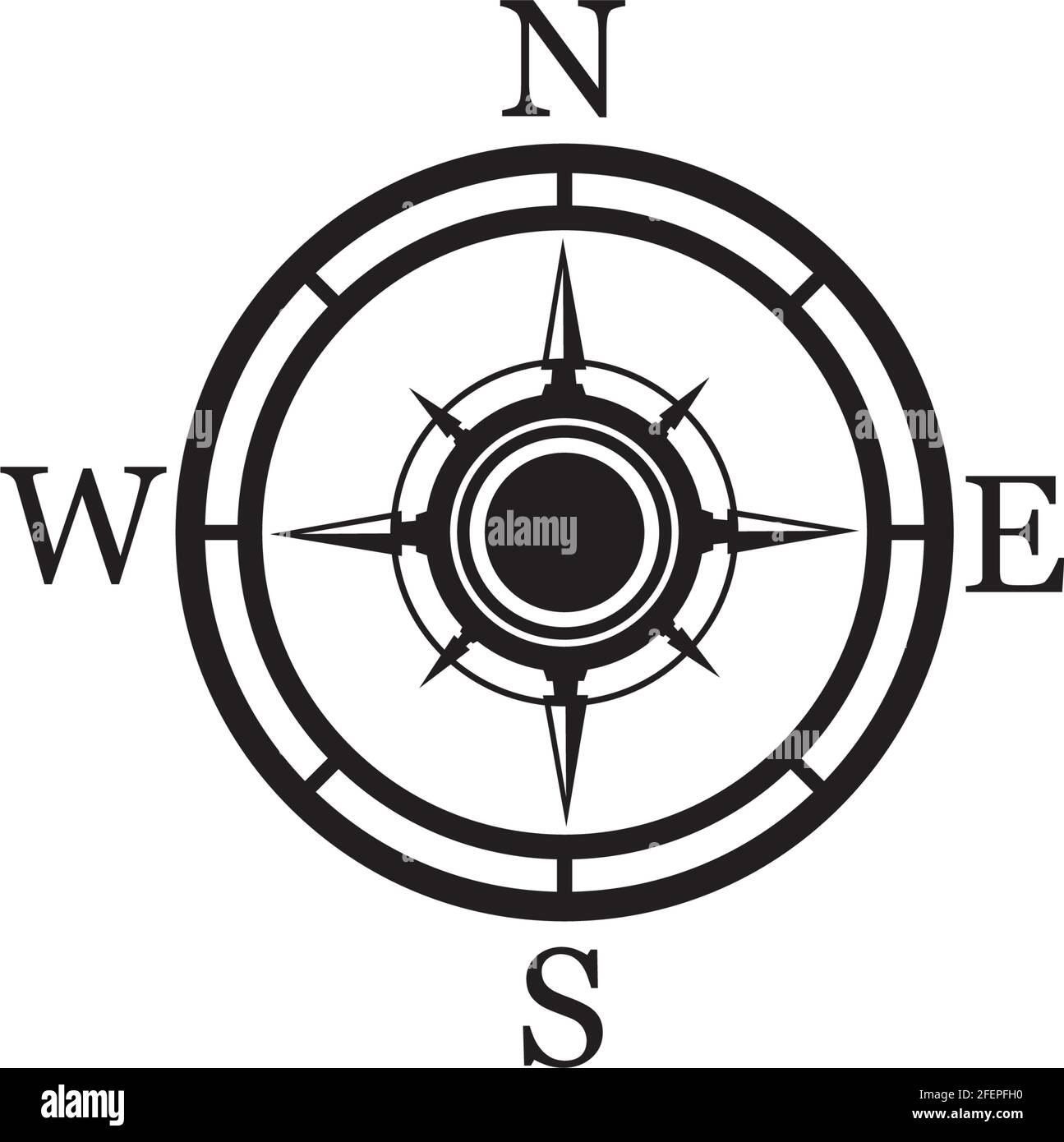 icône de boussole isolée sur fond.moderne plat boussole pictogramme ...