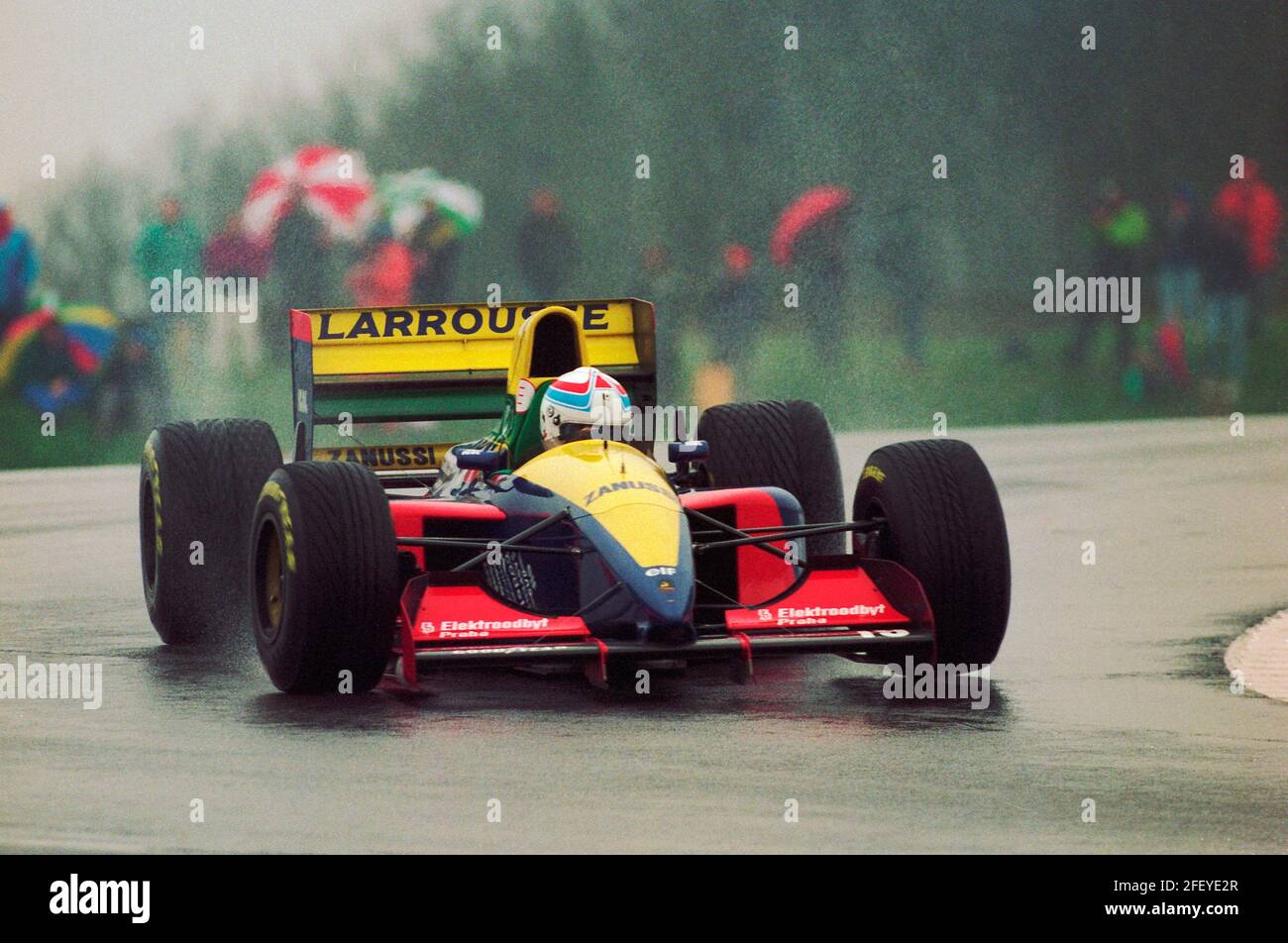 Philippe Alliot, Larrousse LH93 Lamborghini course au parc Donington ...
