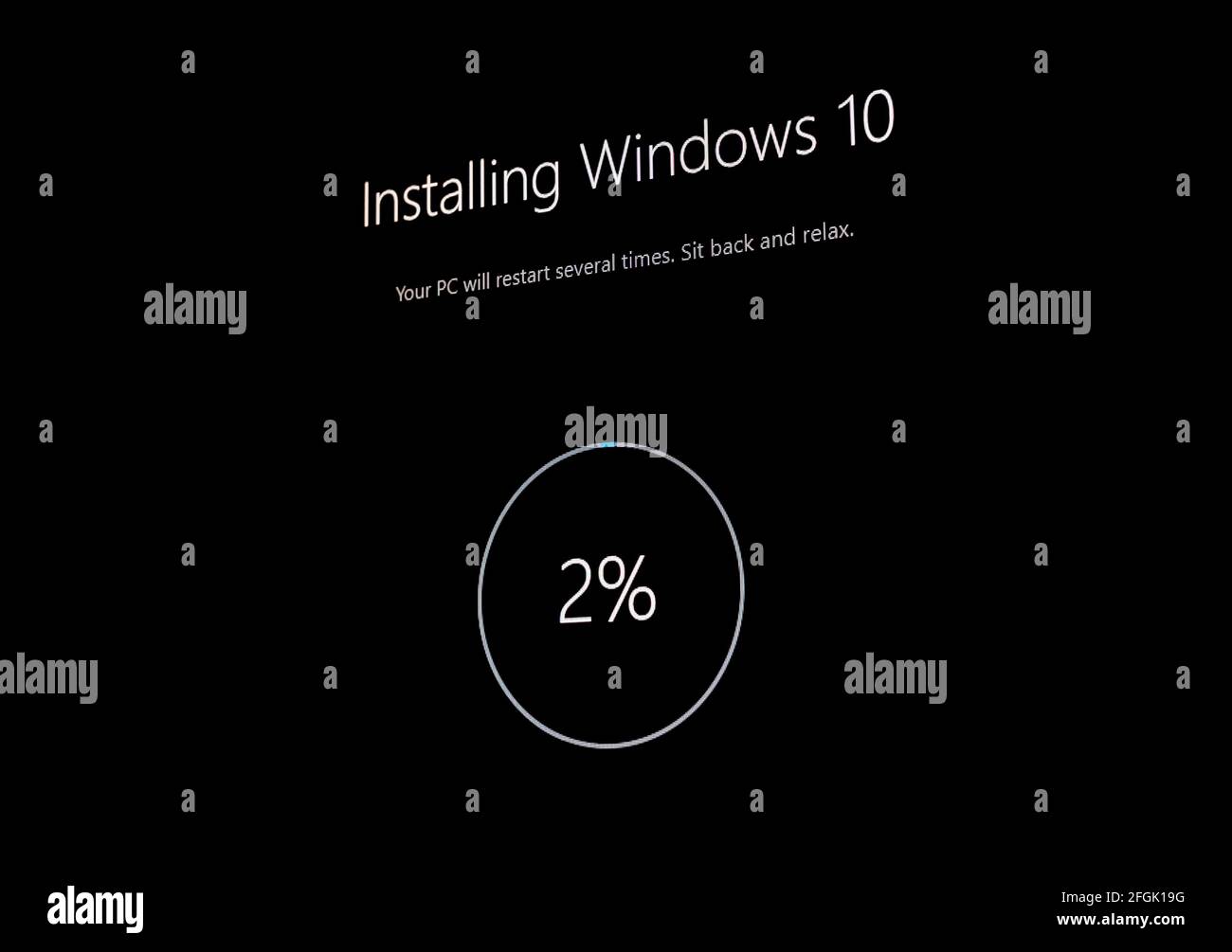 Installation du système d'exploitation Microsoft Windows 10, écran d ...