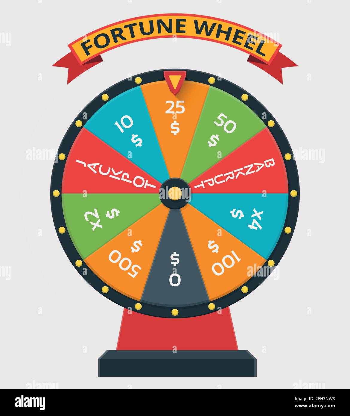 Roue fortune dans le style vectoriel plat. Roue fortune, jeu fortune ...