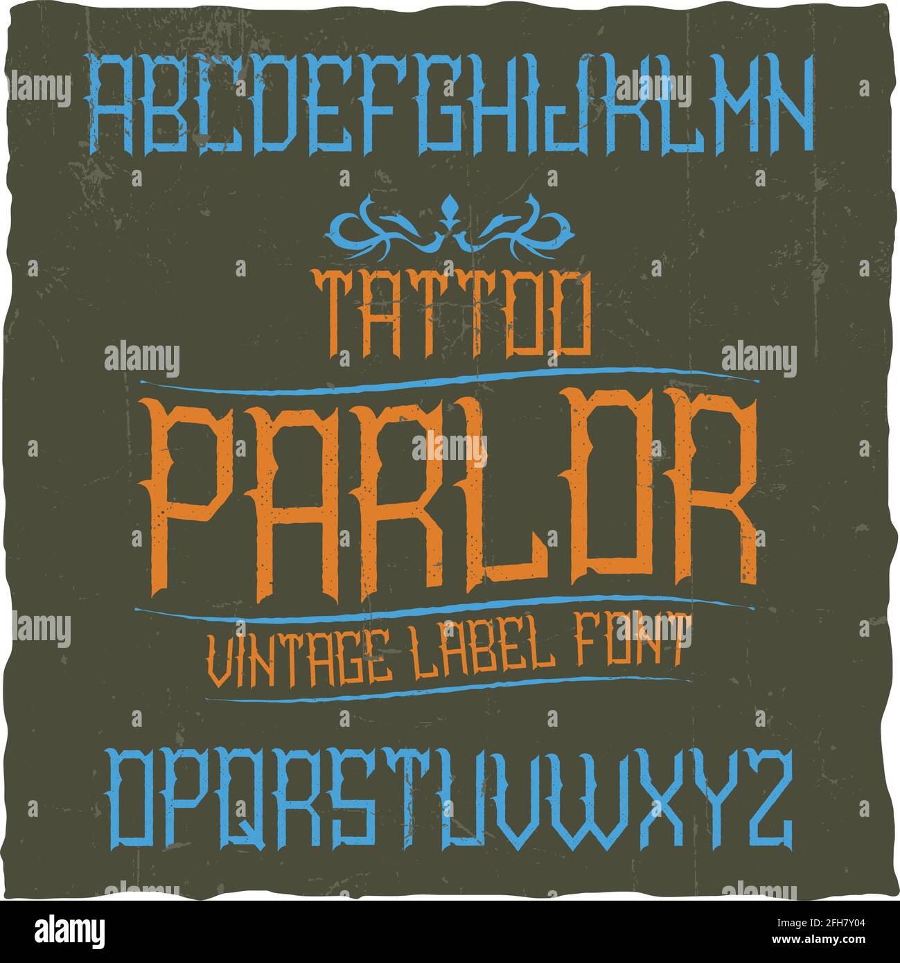 Police d'étiquette vintage nommée Tattoo Parlor. Bonne police à ...
