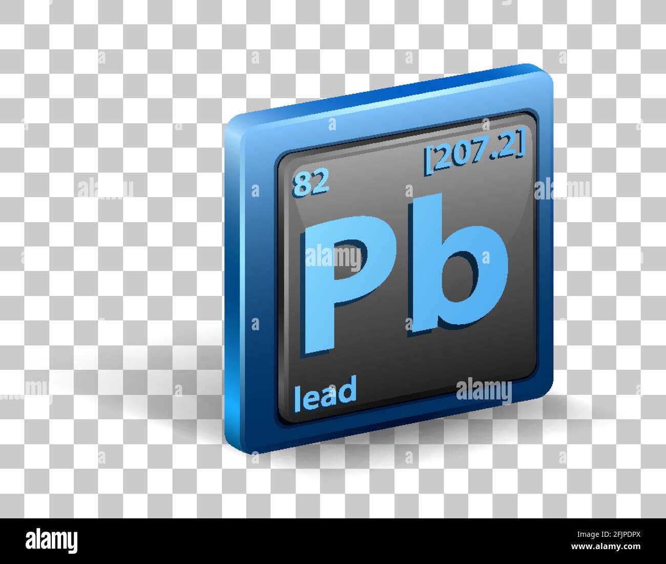 Élément chimique en plomb. Symbole chimique avec numéro atomique et ...