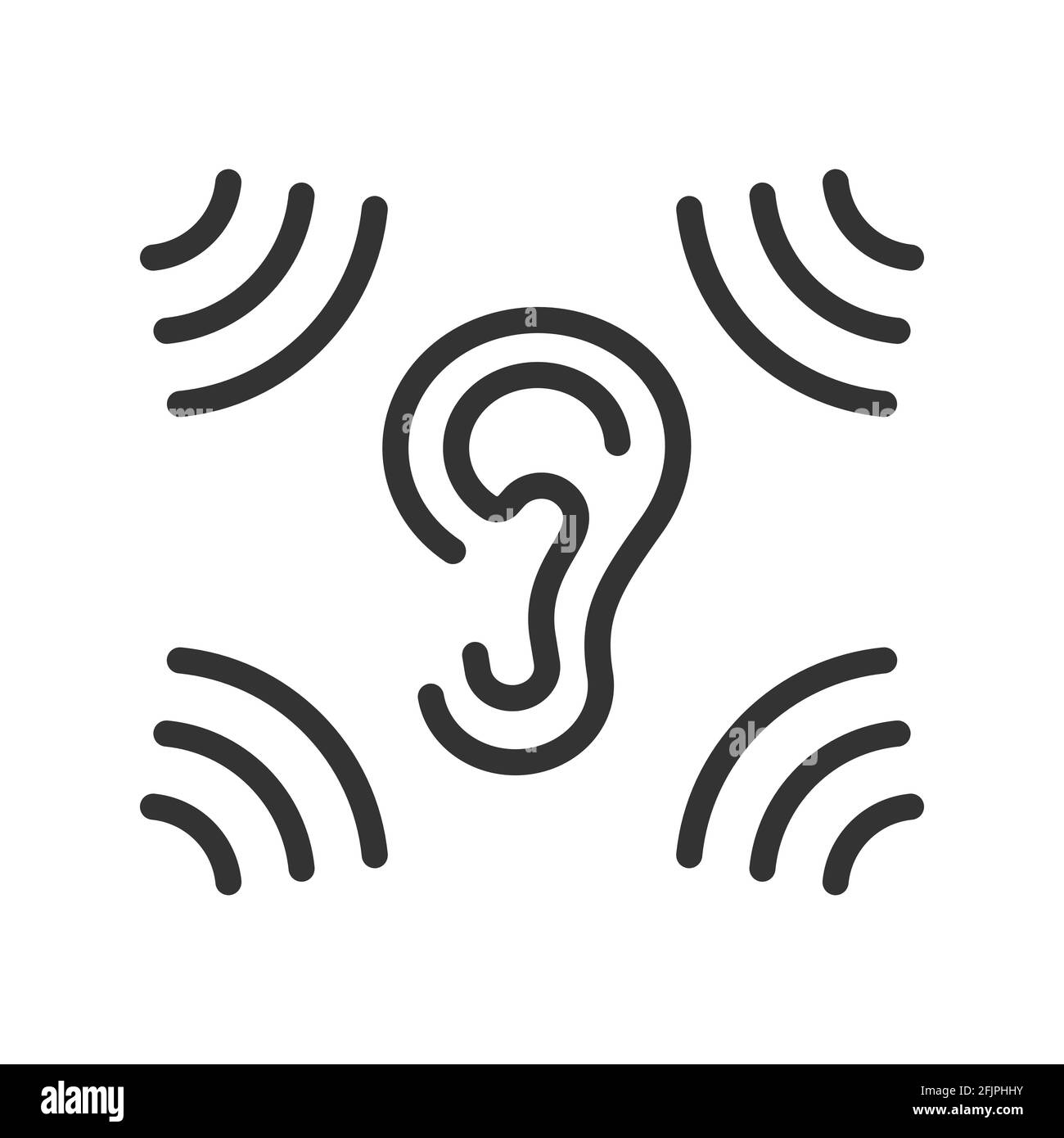 Icône EAR. Exposition au bruit de tous les côtés. Vente de prothèses ...