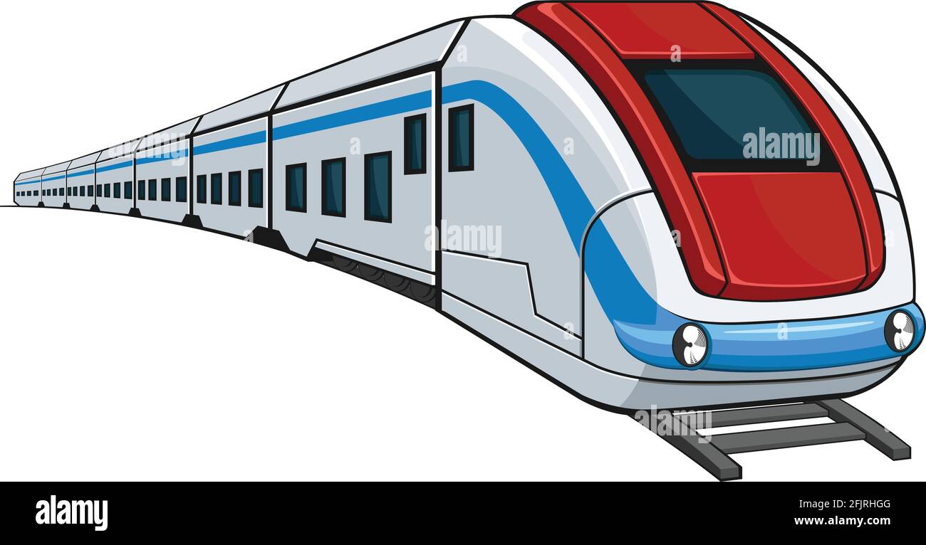 Metro train Subway Express Intercity Cartoon Vector Illustration Image ...