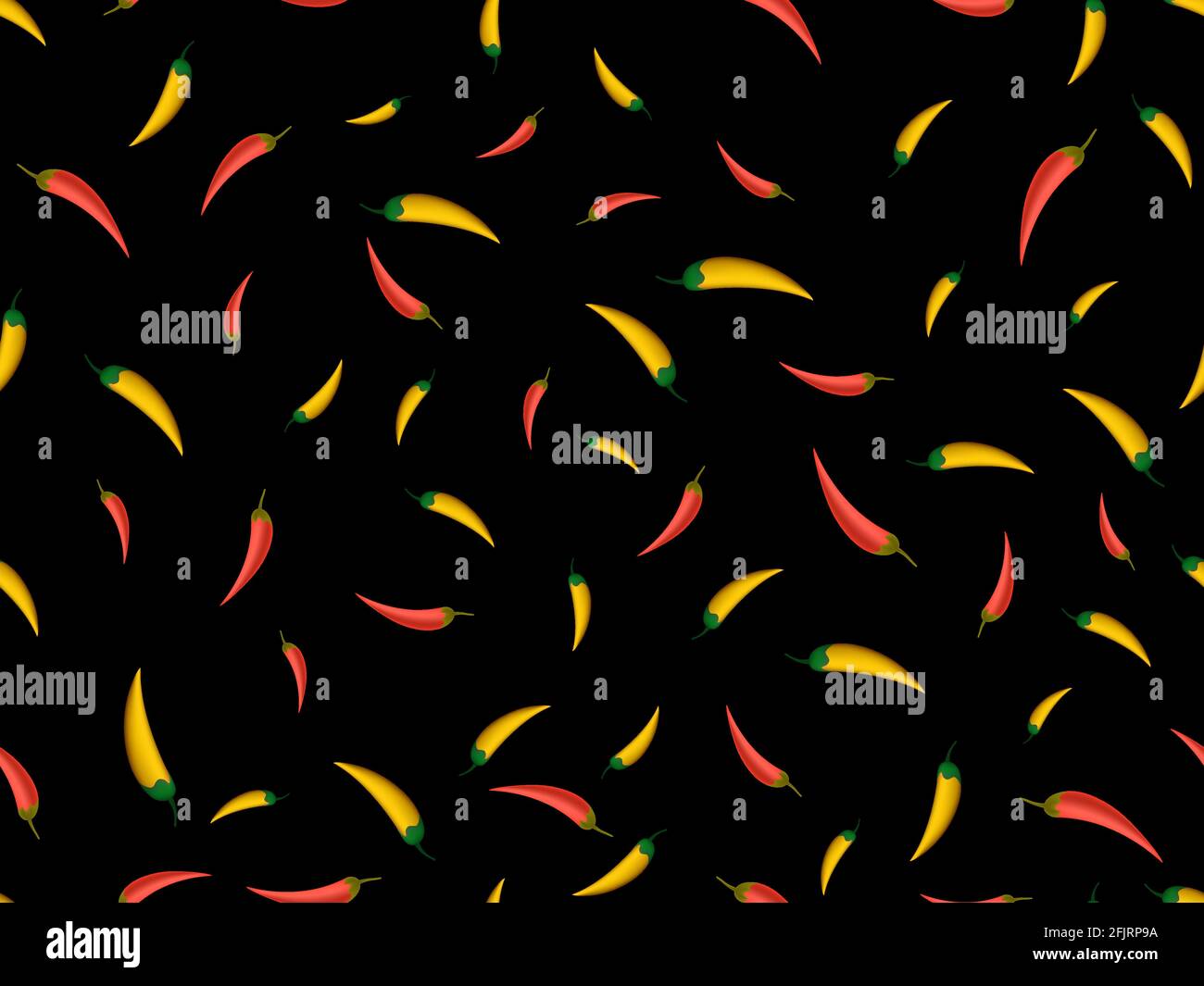 Poivrons Sur Fond Noir Banque d'images vectorielles - Alamy