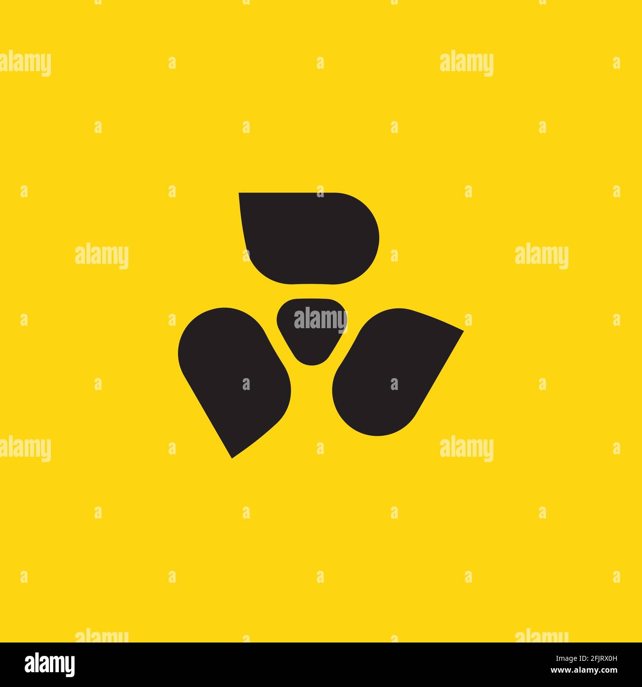 Symbole de rayonnement abstrait, logo d'énergie du réacteur atomique ...