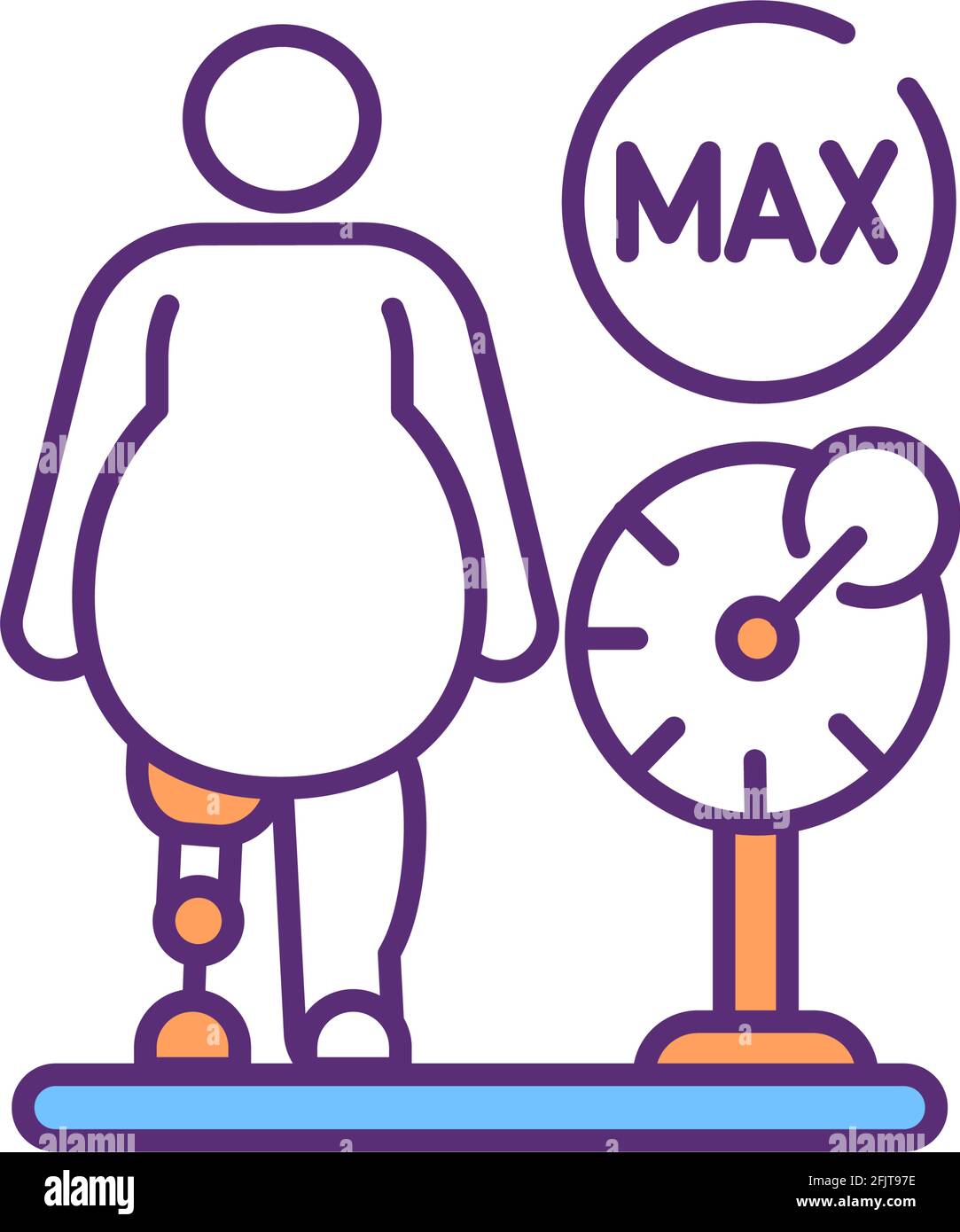 Icône de couleur RVB de l'amputé transfémoral en surpoids Image ...