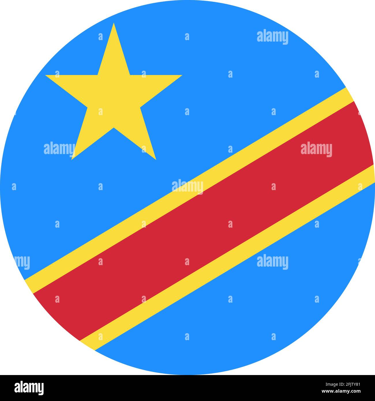 icône du drapeau rond de la république démocratique du congo. Idéal ...