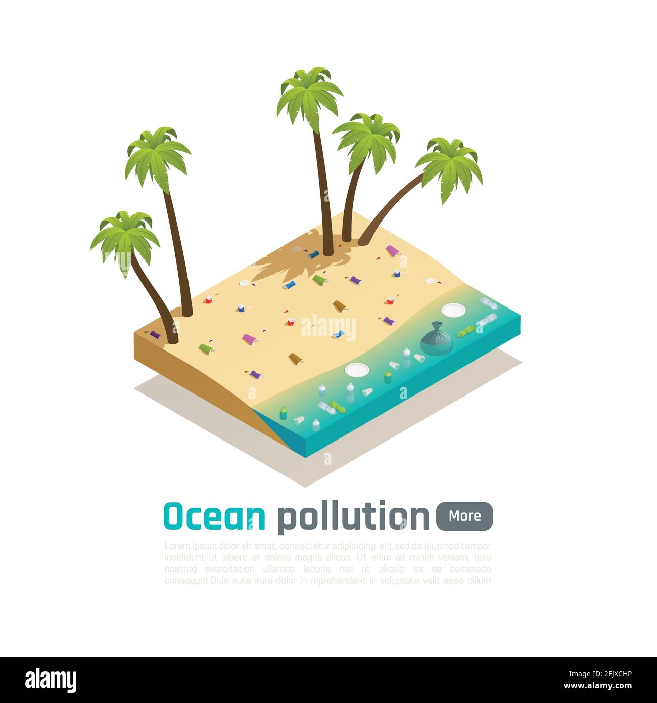 Bouteilles de plastique plage Banque d'images vectorielles - Alamy