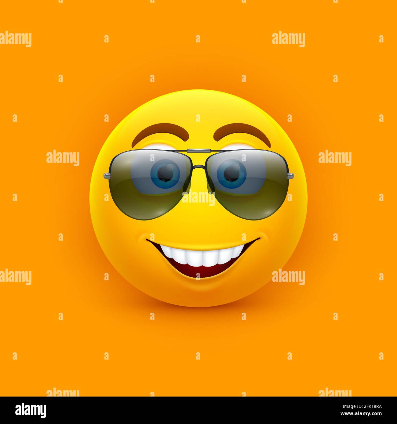 Emoji en lunettes de soleil. Icône de bande dessinée, émoticône de ...