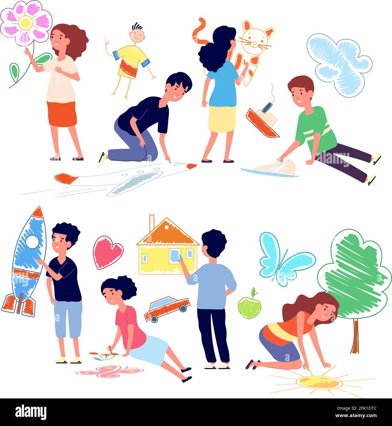 Enfant qui marche Banque d'images vectorielles - Alamy