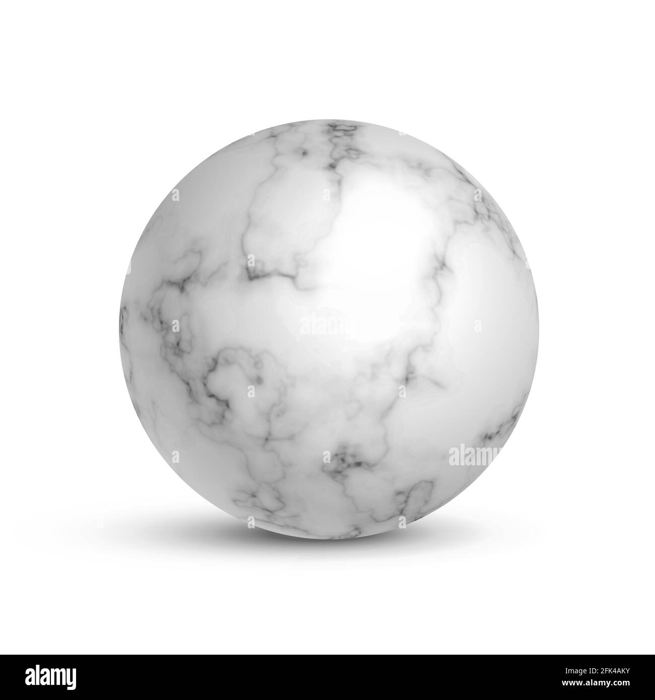 Boule en marbre blanc. sphère 3d réaliste en motif de pierre avec des ...