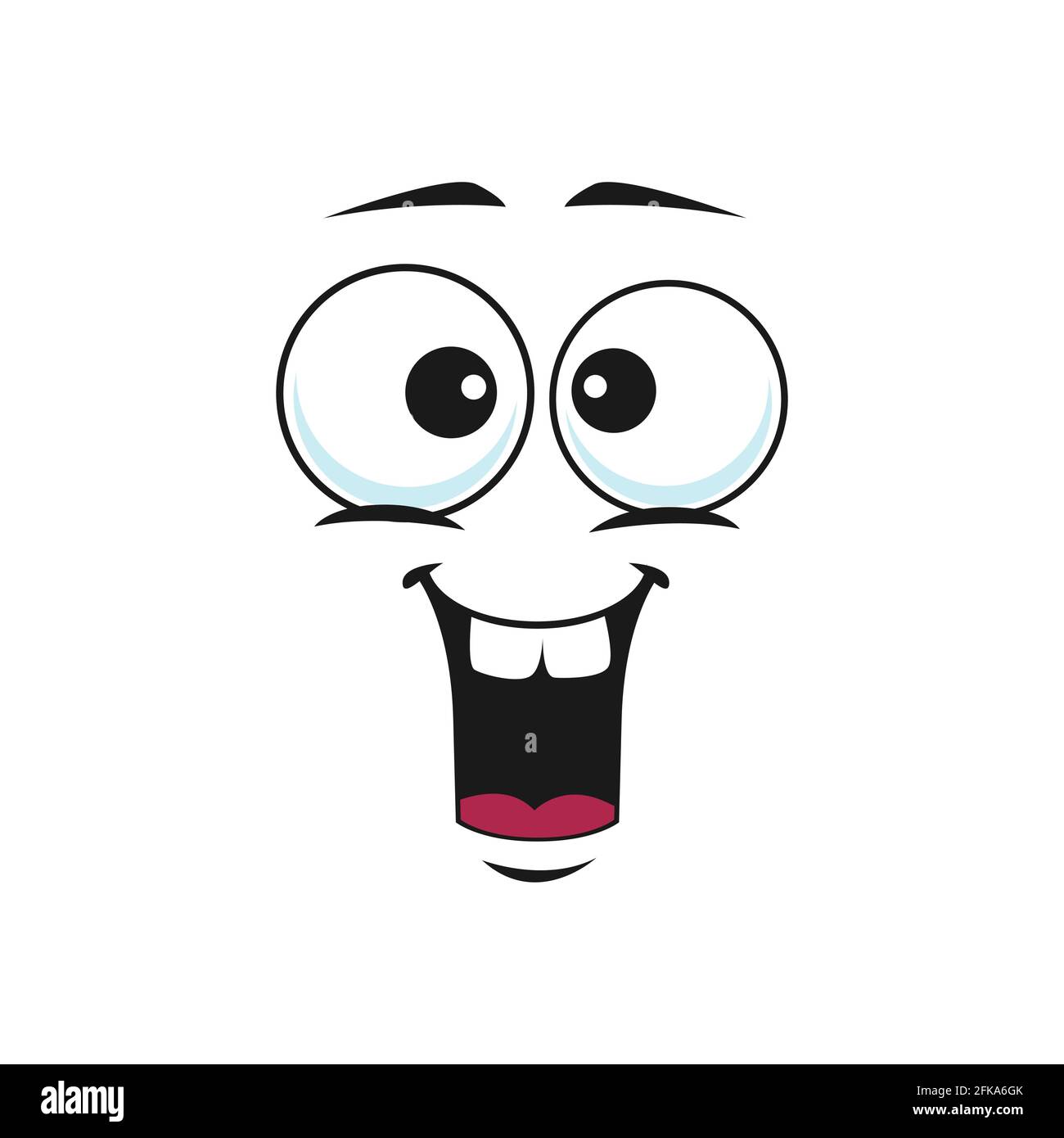 Comique gai embarrassé smiley avec une grande bouche ouverte icône ...