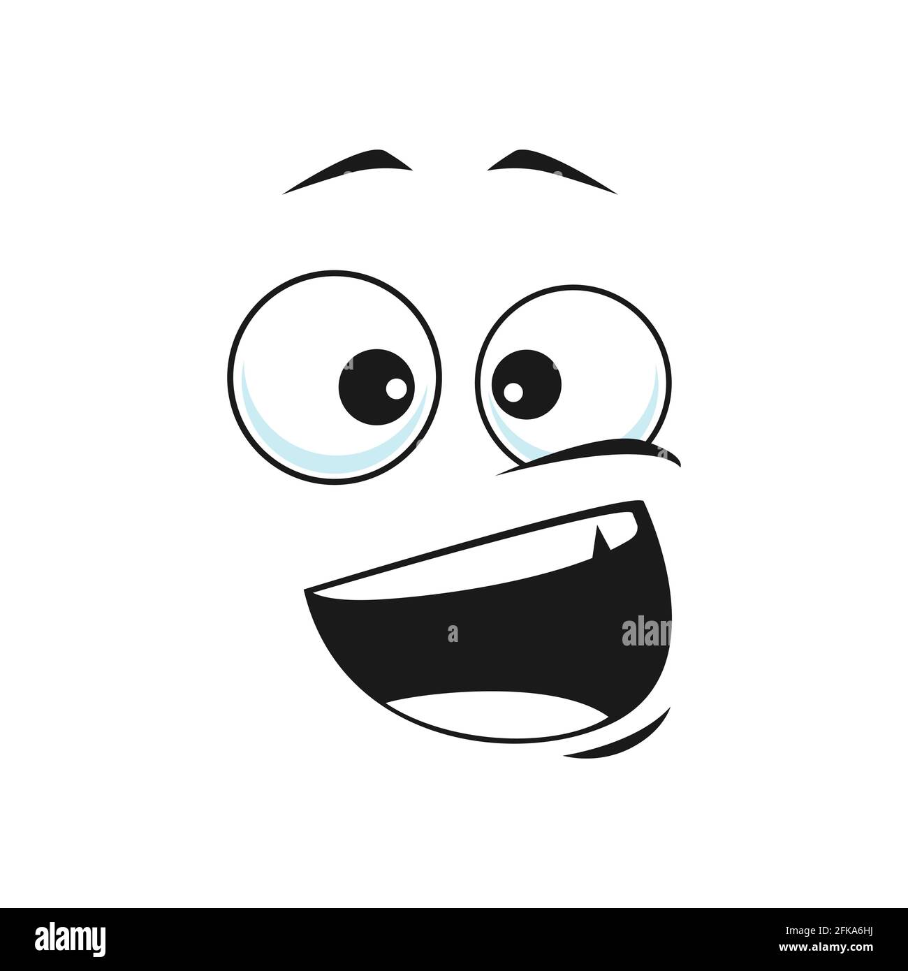 Joyeux émotiji souriant avec de grands yeux et une large bouche ouverte ...