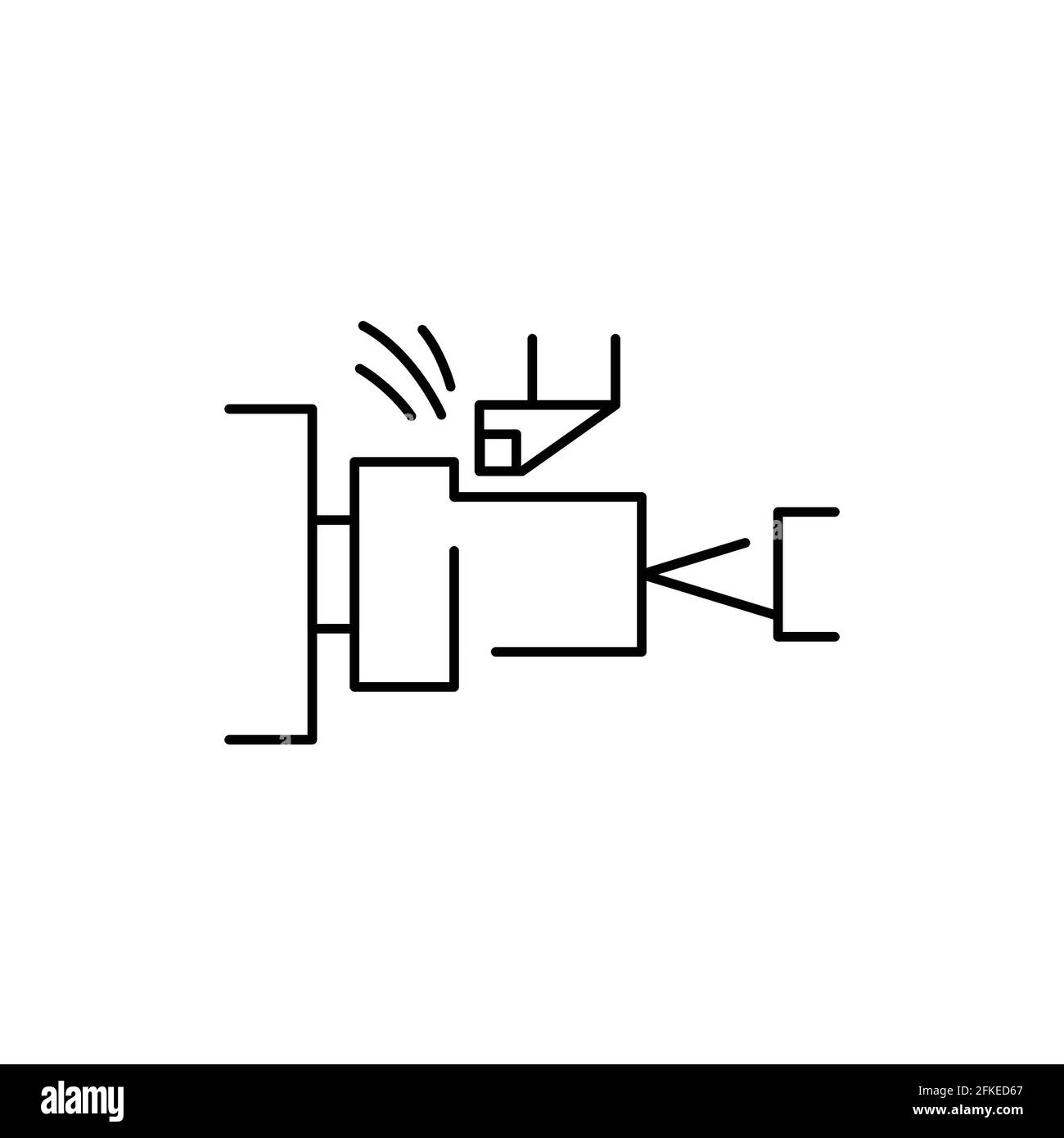 Icône de ligne de couleur mécanique en tournage. Pictogramme pour page ...