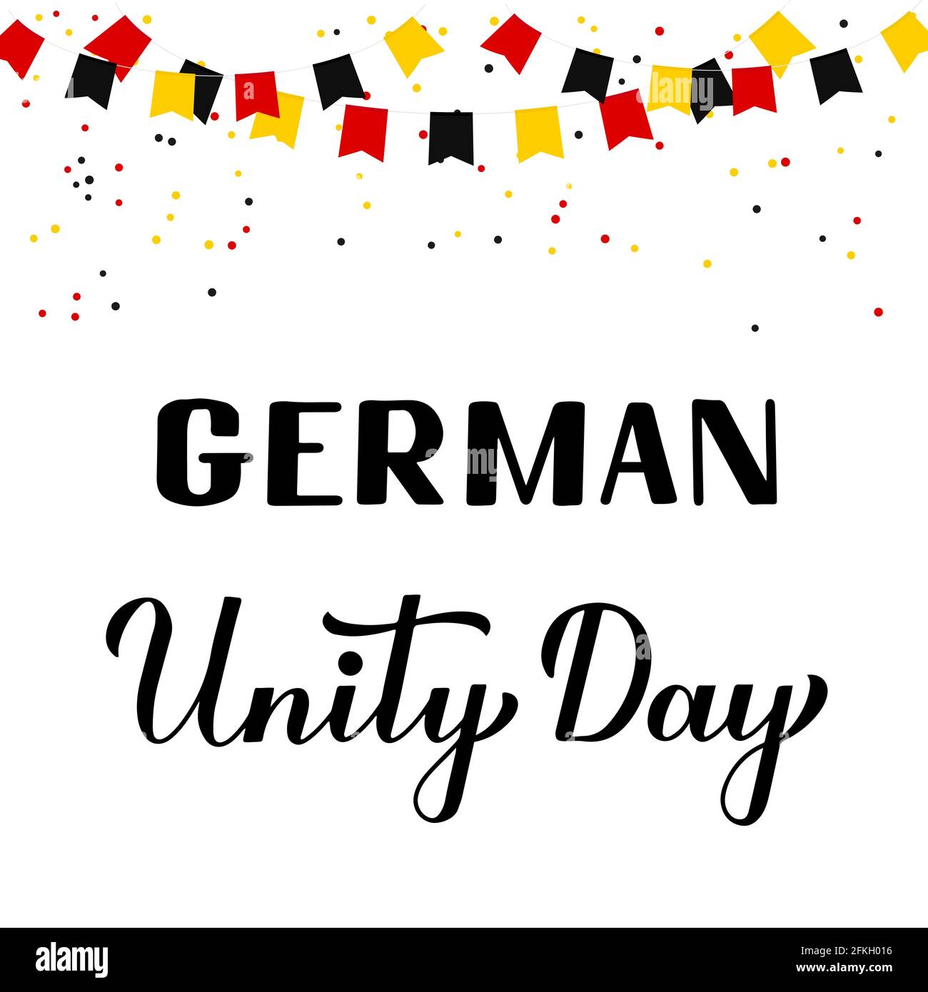 Lettrage à la main de calligraphie de la Journée de l'unité allemande ...