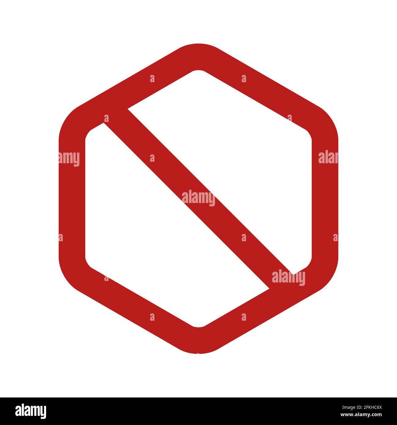 Pas de signe hexagonal vide. Symbole d'interdiction. Signe hexagonal ...