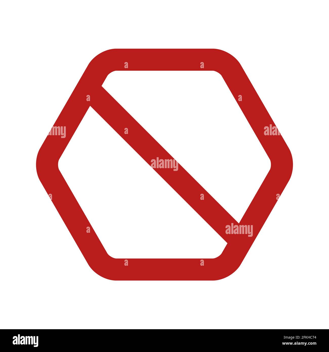 Pas de signe hexagonal vide. Symbole d'interdiction. Signe hexagonal ...