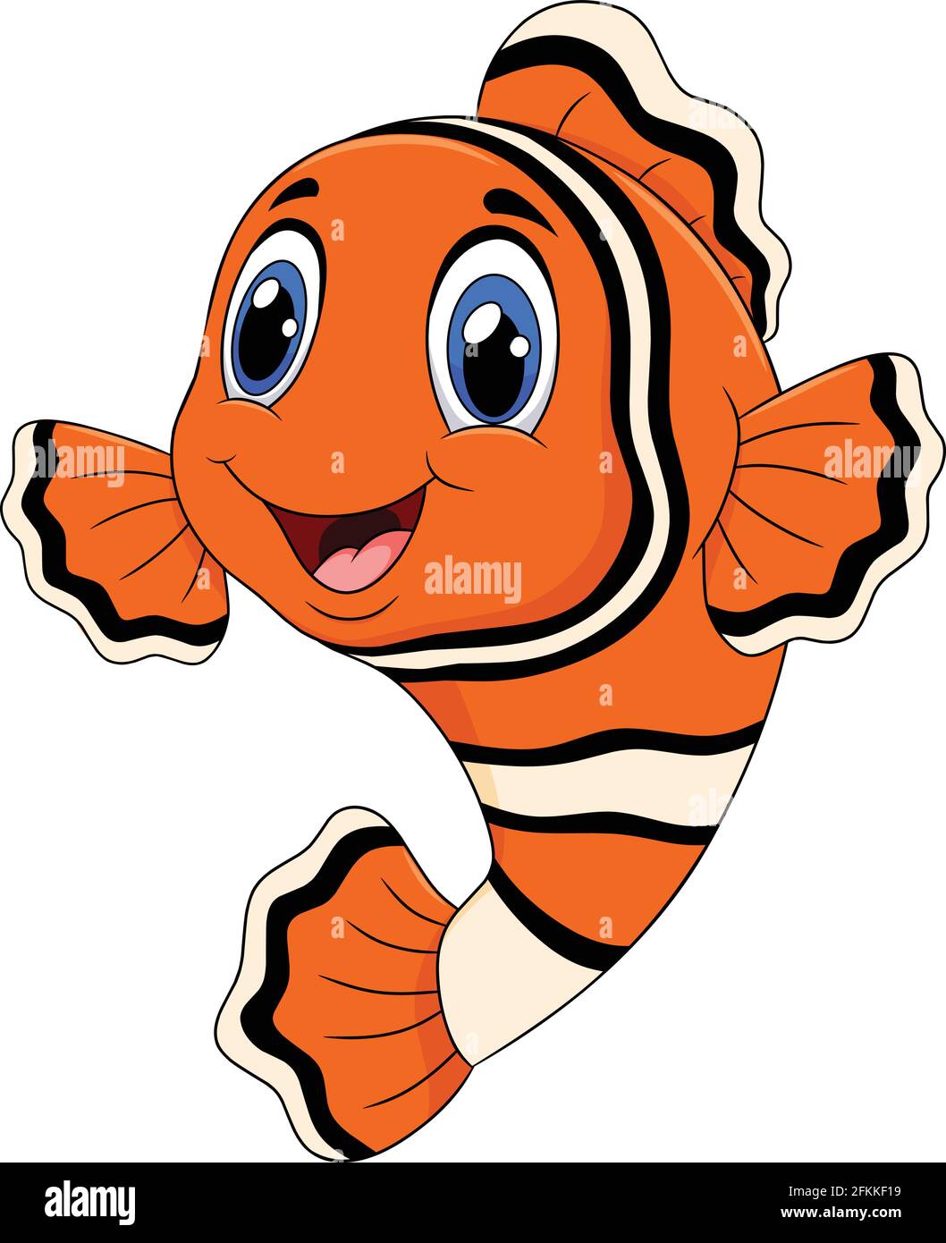 Illustration de dessin animé Orange Happy Fish Image Vectorielle Stock ...