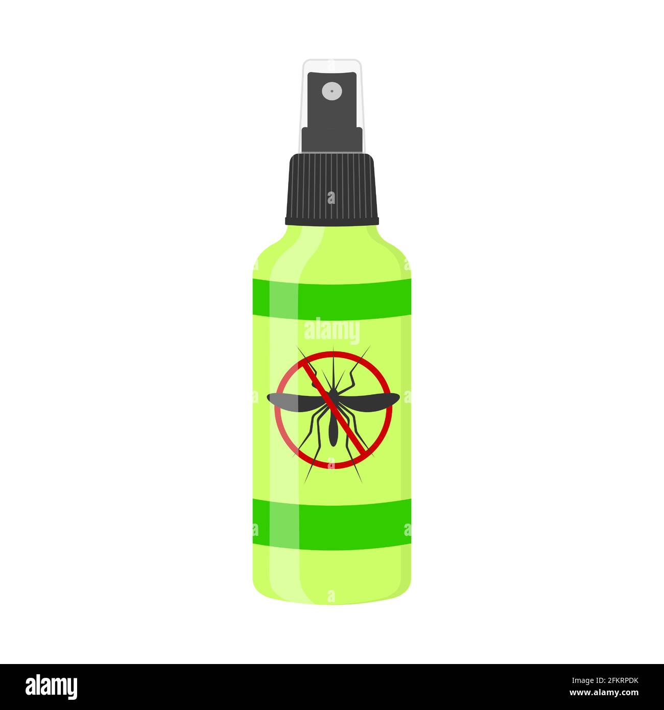 Spray moustique isolé sur fond blanc. Bouteille d'insecte répulsive ...
