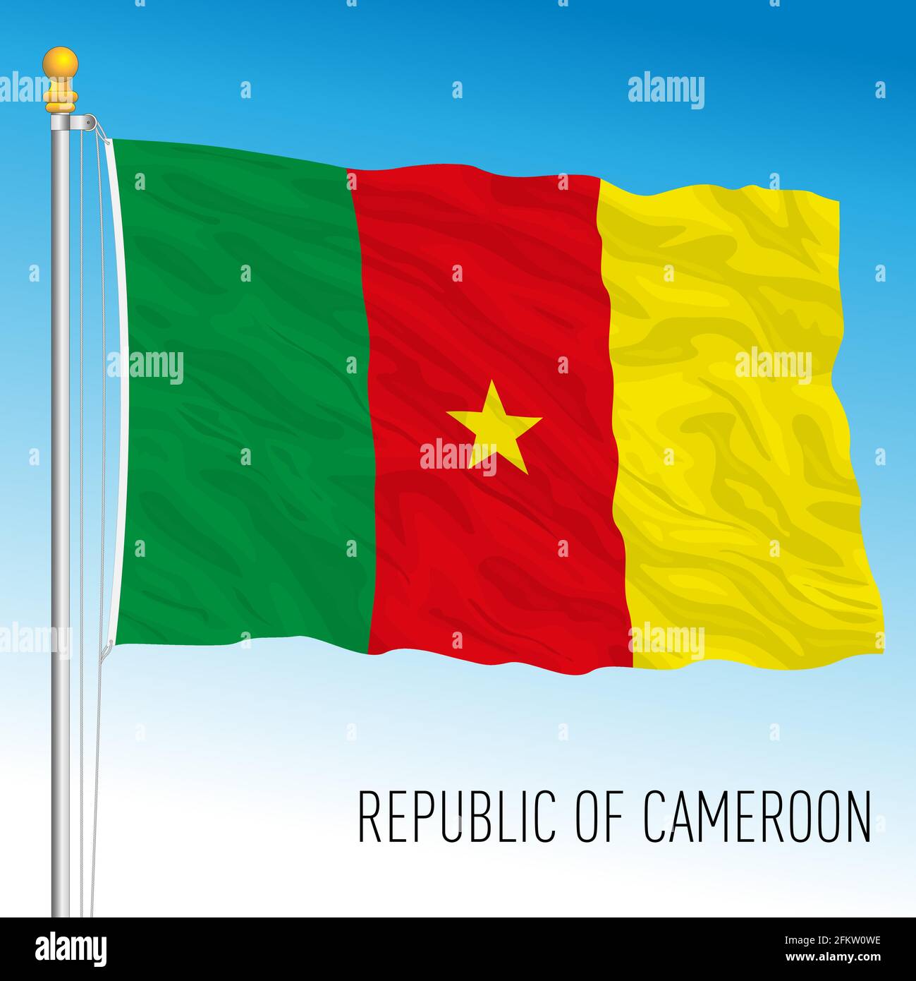 Drapeau national officiel du Cameroun, pays africain, illustration ...