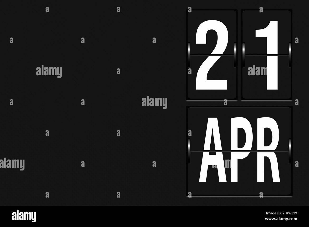 21 avril . Jour 21 du mois, date du calendrier. Calendrier sous la ...