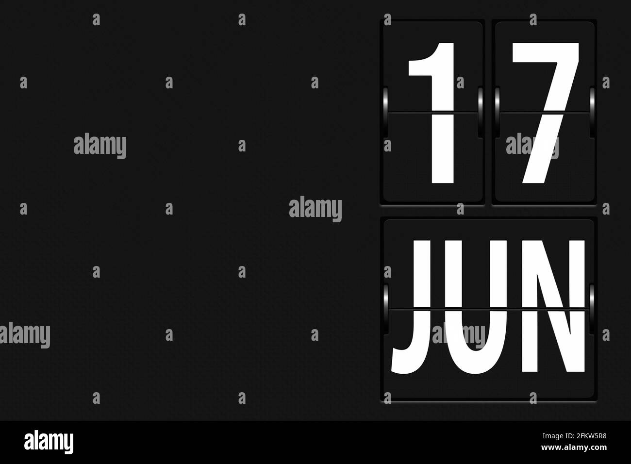 17 juin. Jour 17 du mois, date du calendrier. Calendrier sous la forme ...