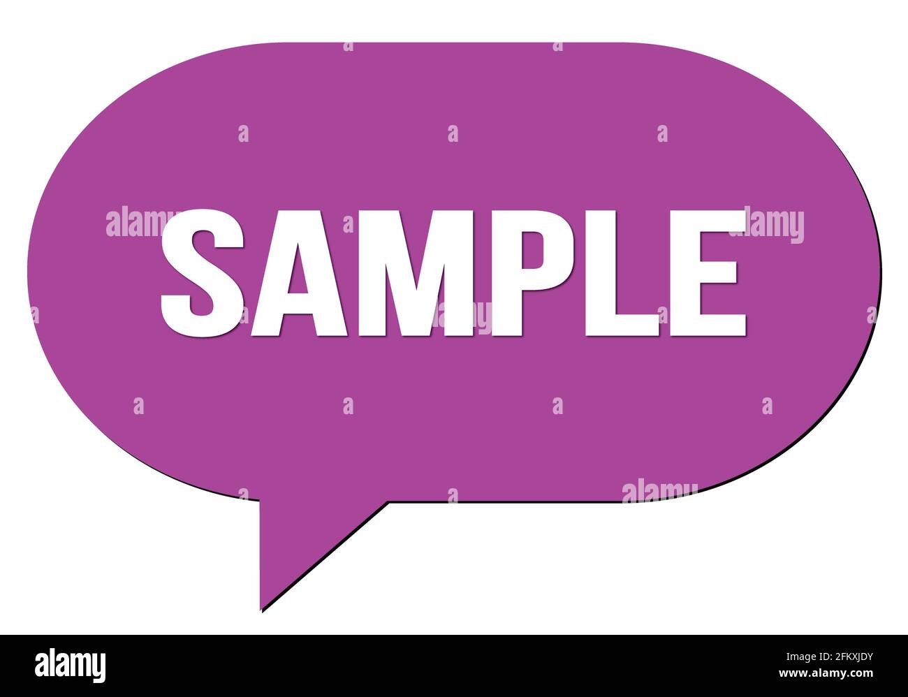 EXEMPLE de texte écrit dans un tampon à bulles de parole violet Photo ...