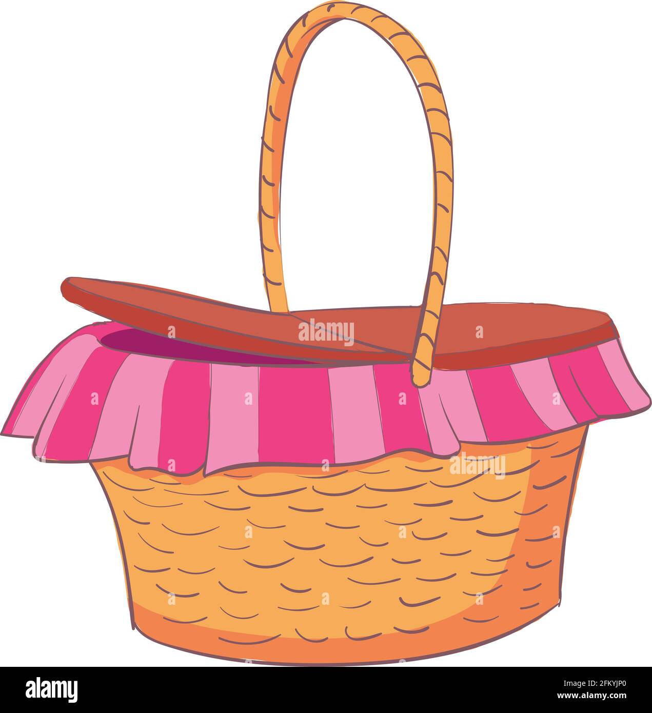 Icône du panier d'épicerie. Dessin animé et plat de l'icône vecteur ...