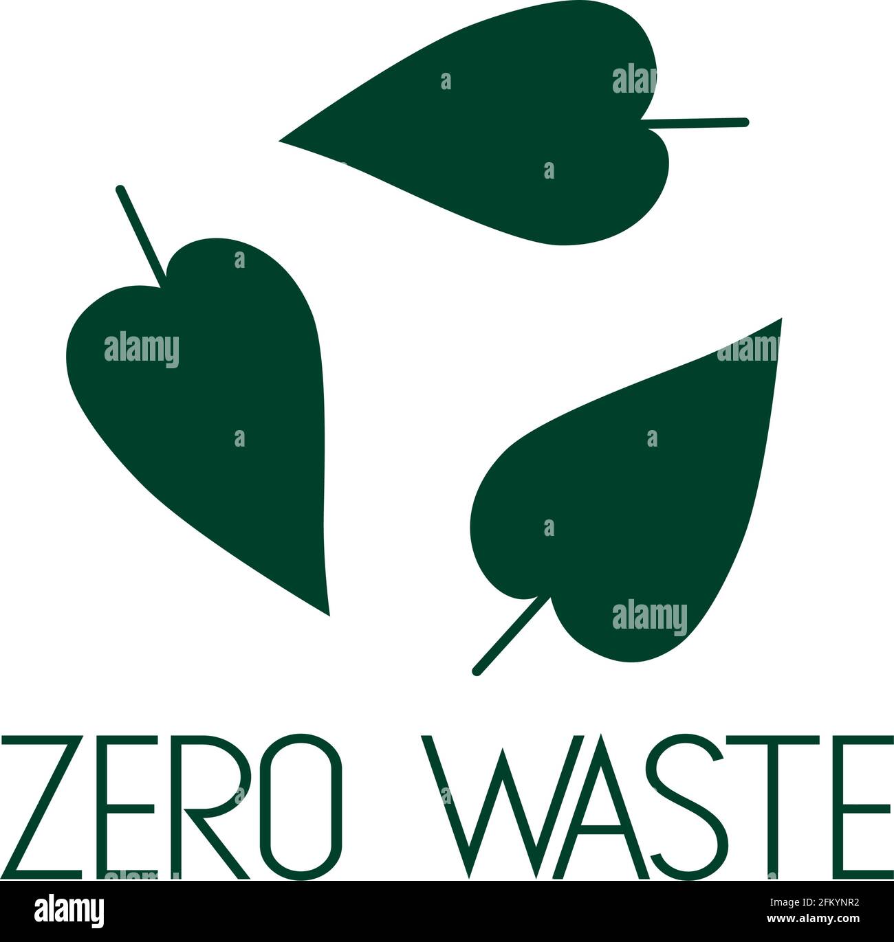 Logo zéro déchet isolé sur fond blanc. Étiquette écologique Linear Icon ...