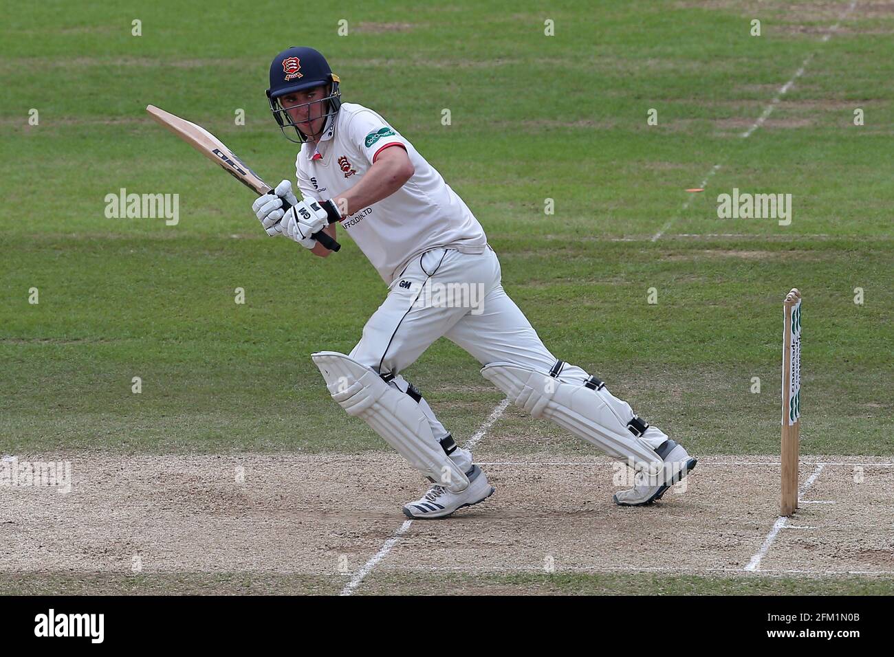 Daniel Lawrence dans l'action de batting pour Essex pendant le CCC de ...