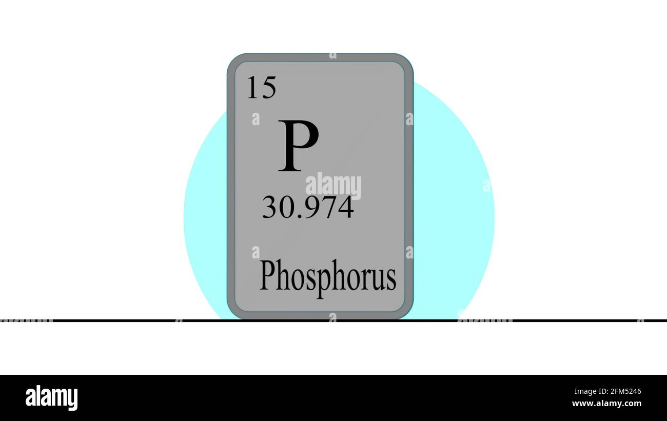Illustration 3D - phosphore. Élément du tableau périodique du système ...