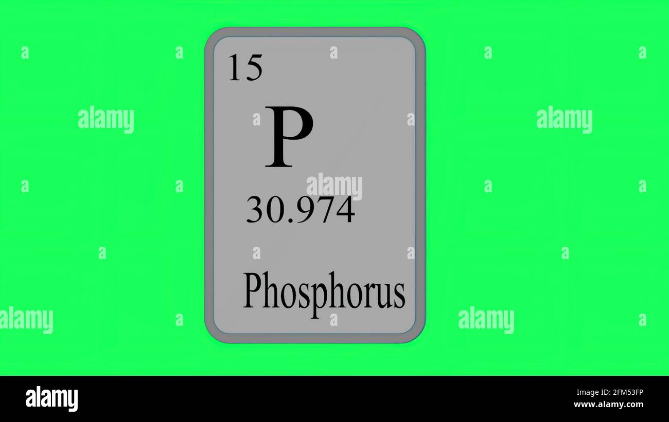 Illustration 3D - phosphore. Élément du tableau périodique du système ...