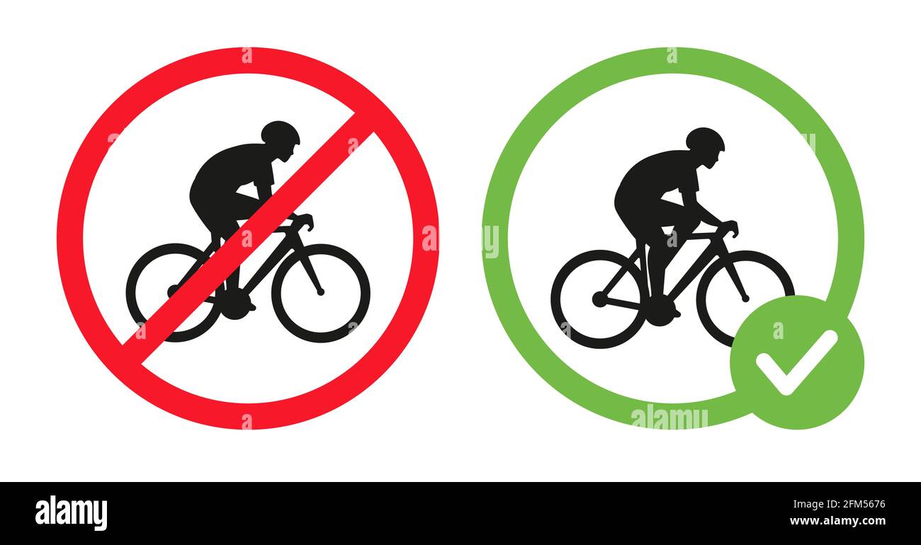 Le vélo est interdit et le vélo permet l'illustration vectorielle plate ...