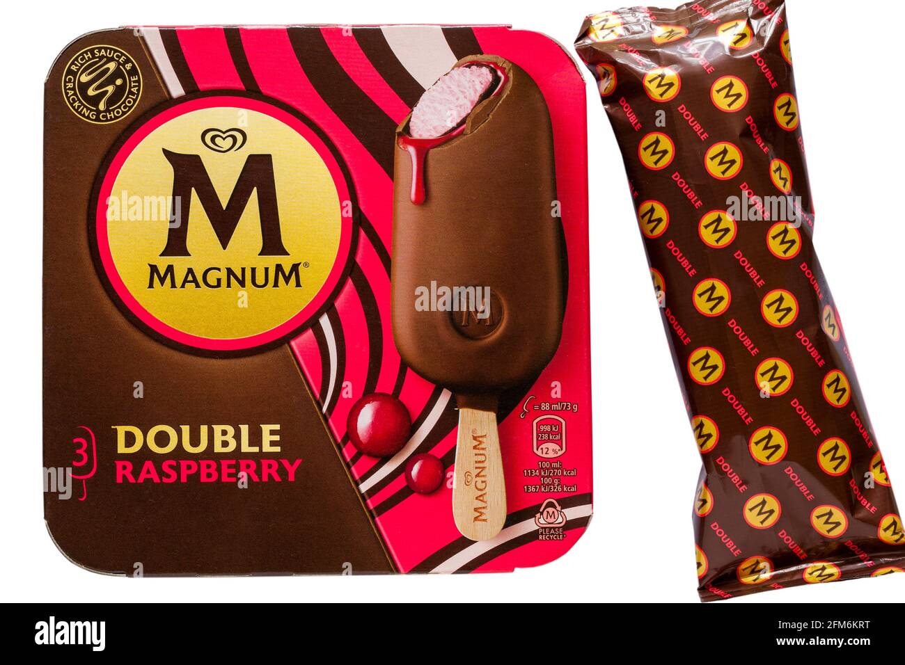 Glaces magnum double framboise Banque de photographies et d’images à ...