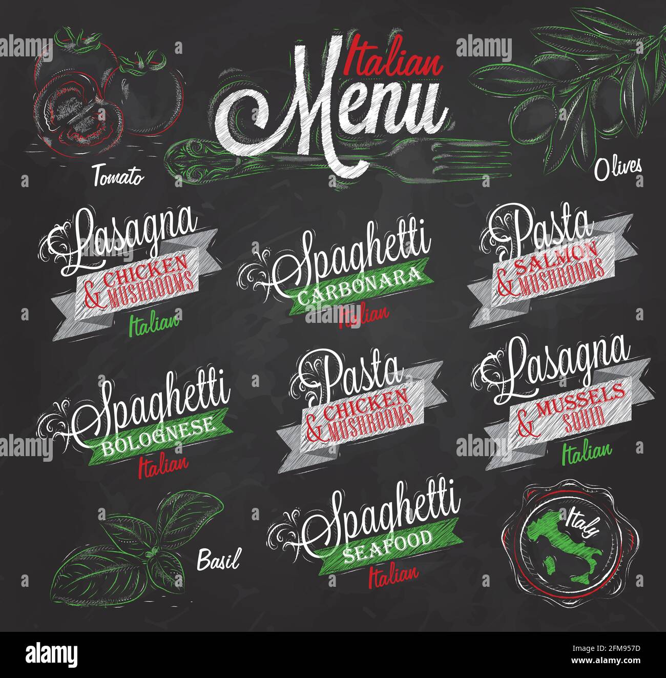 Lasagnes vertes illustration Banque d'images vectorielles - Alamy