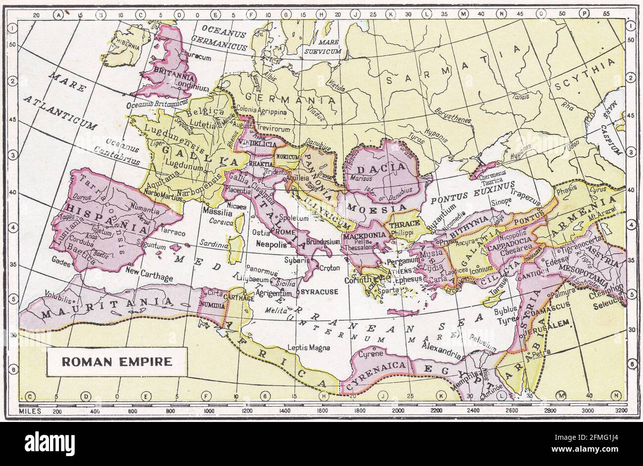 Carte ancienne de l'Empire romain des années 1930 Photo Stock - Alamy