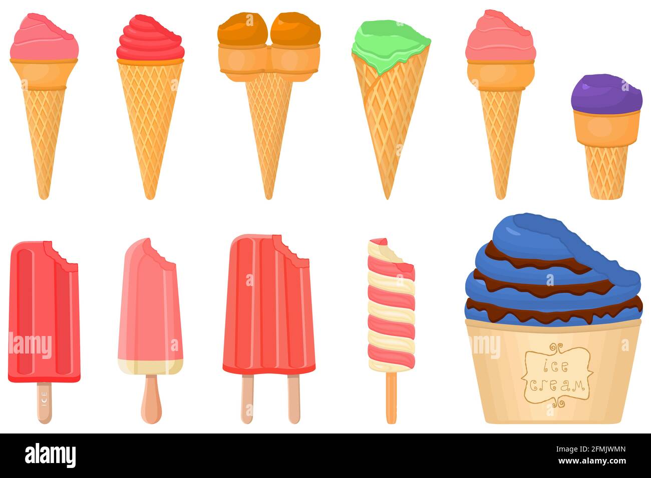 Illustration sur le thème grand kit glace popsicle différents types ...