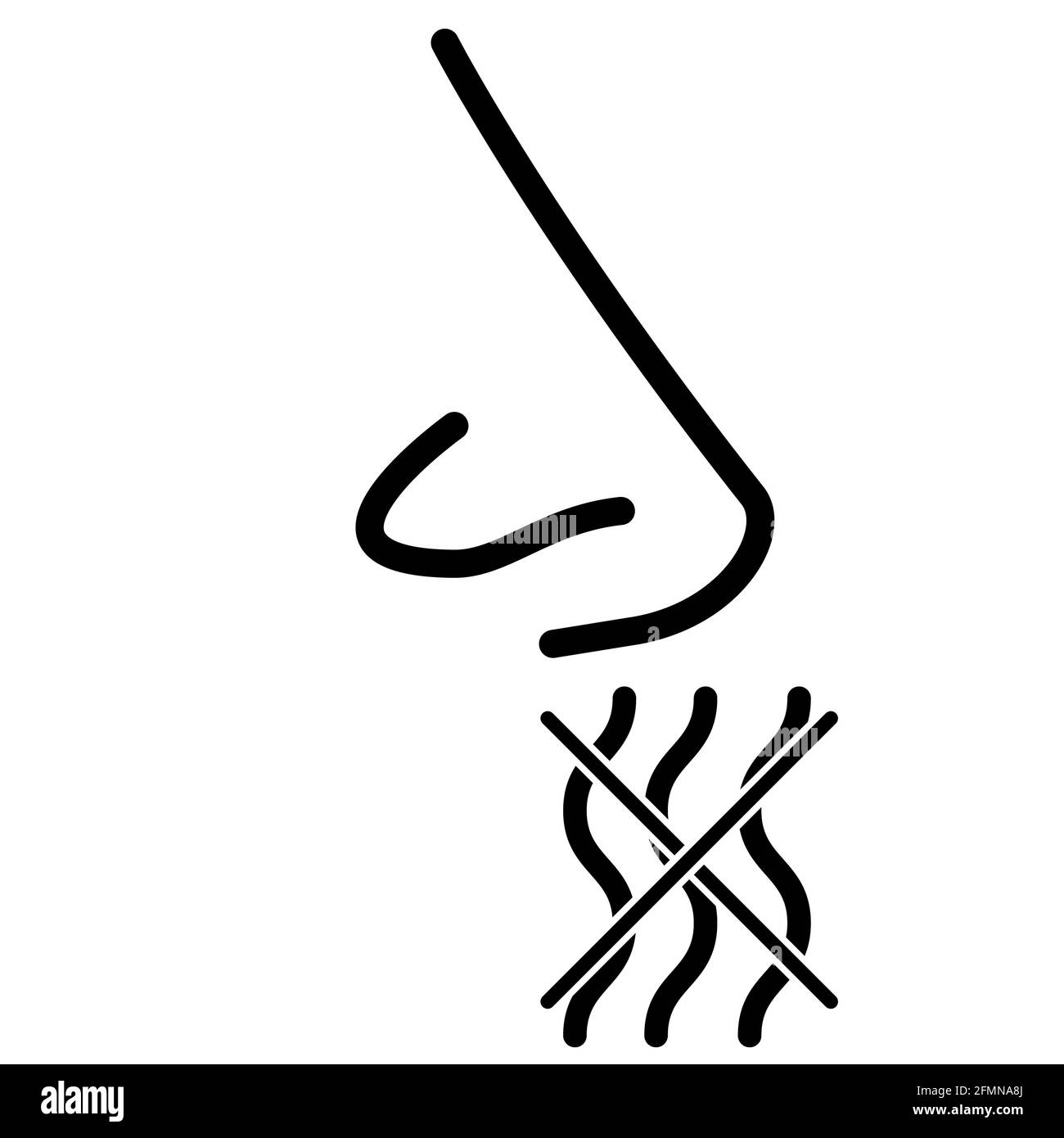 ne pas inhaler l'icône de vapeur sur fond blanc. ne pas respirer le ...