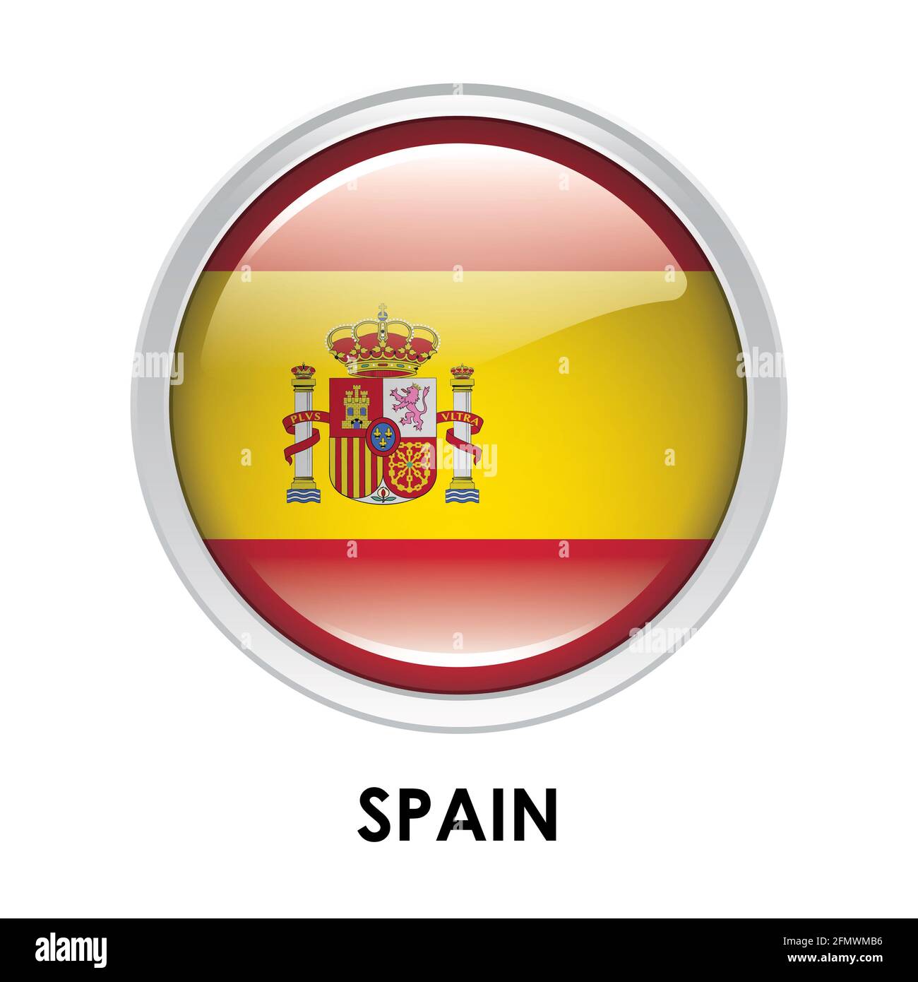 Drapeau rond de l'Espagne Photo Stock - Alamy