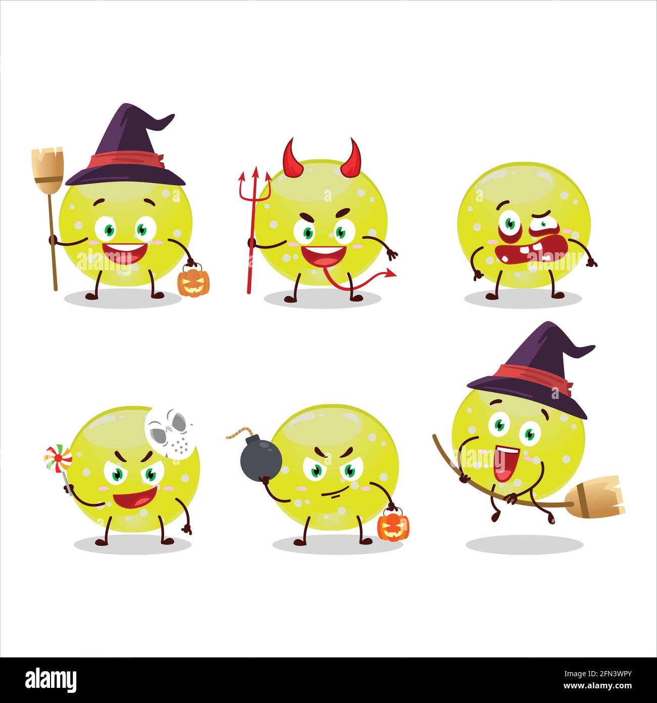 Émoticônes d'expression d'Halloween avec personnage de dessin animé de ...