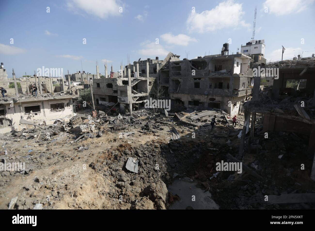 13 mai 2021, ville de Gaza, bande de Gaza, Palestine : les Palestiniens ...