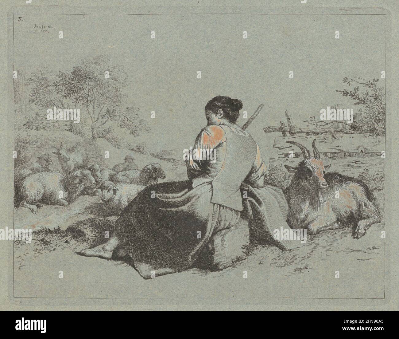 Seated shepherdess Banque de photographies et d’images à haute ...