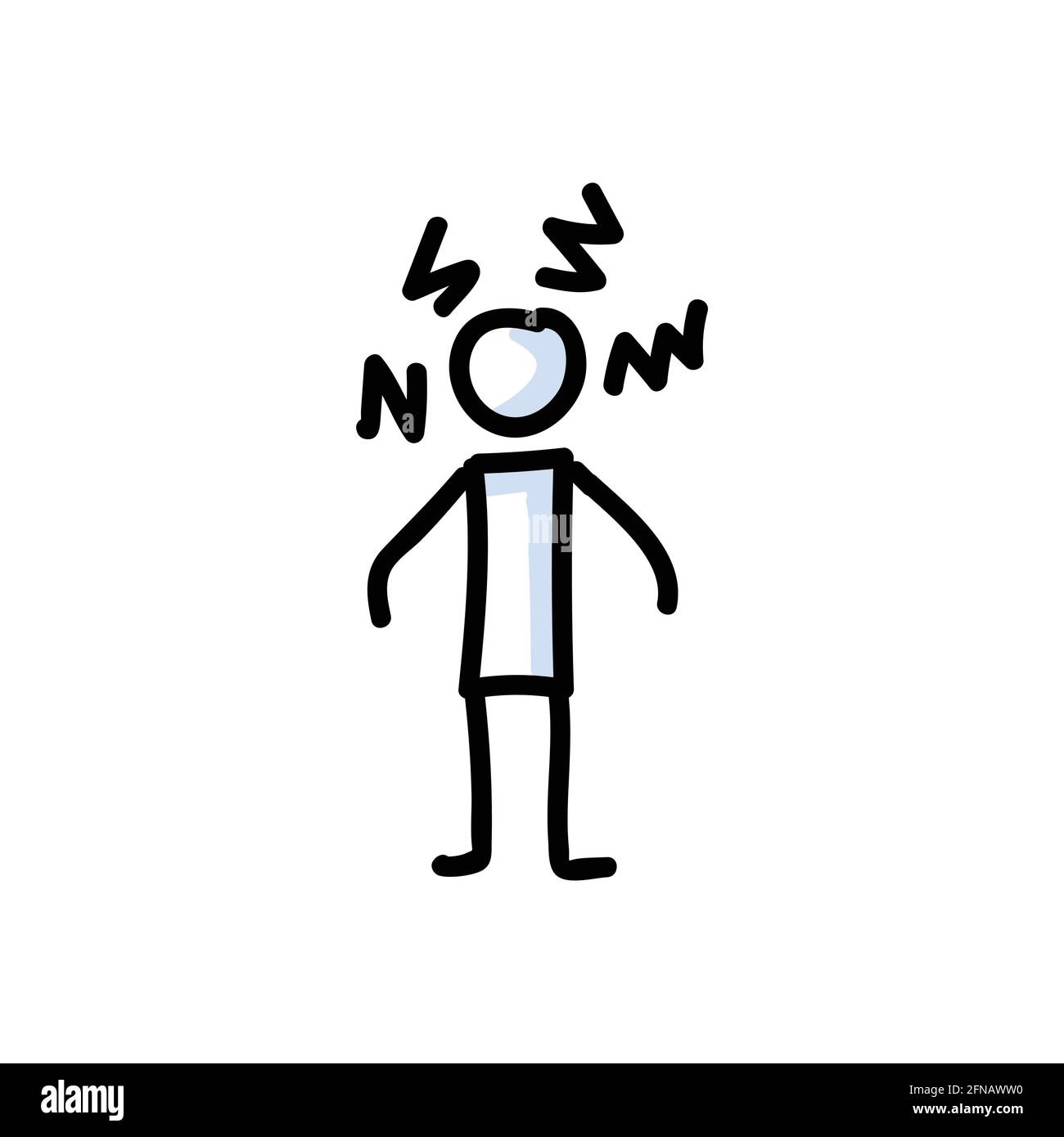 Illustration vectorielle de la figure Angry Stick. Stickman de mauvaise ...