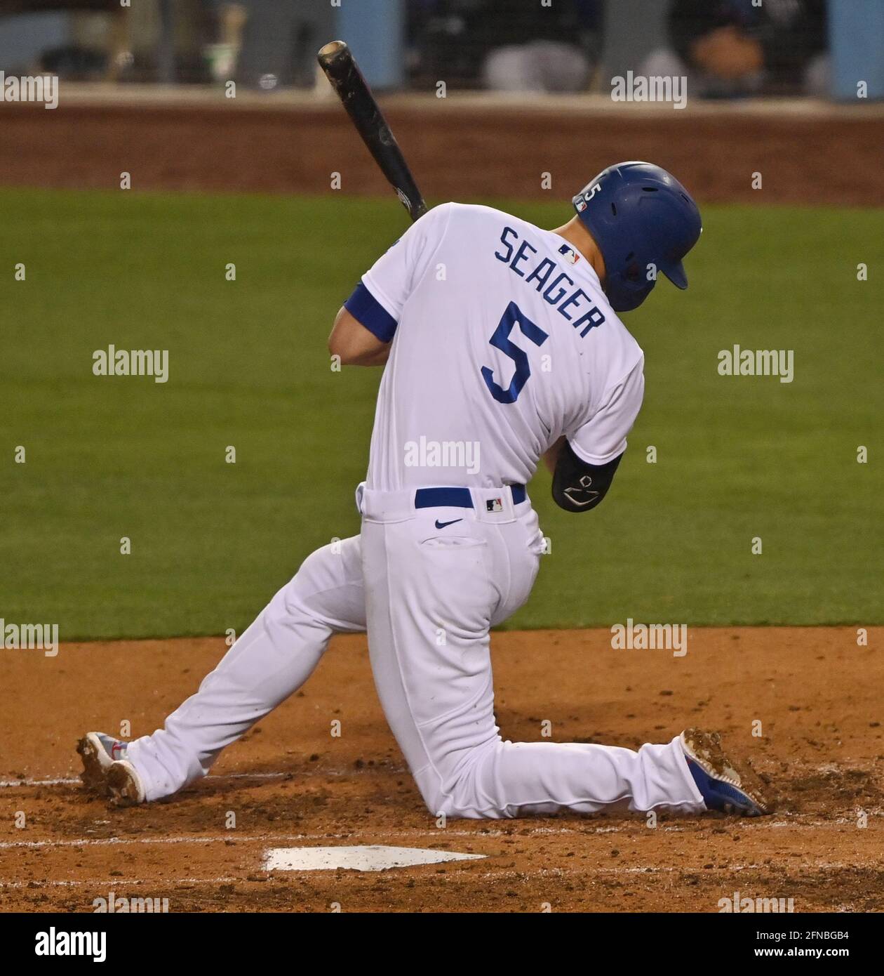 Los Angeles, États-Unis. 16 mai 2021. Corey Seager, l'arrêt court de ...