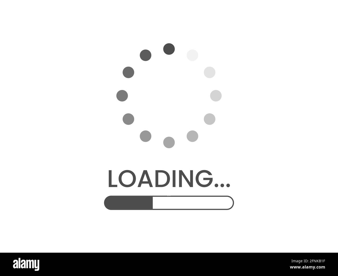 Icône de la barre de chargement sur fond blanc. Charger le cercle et la ...