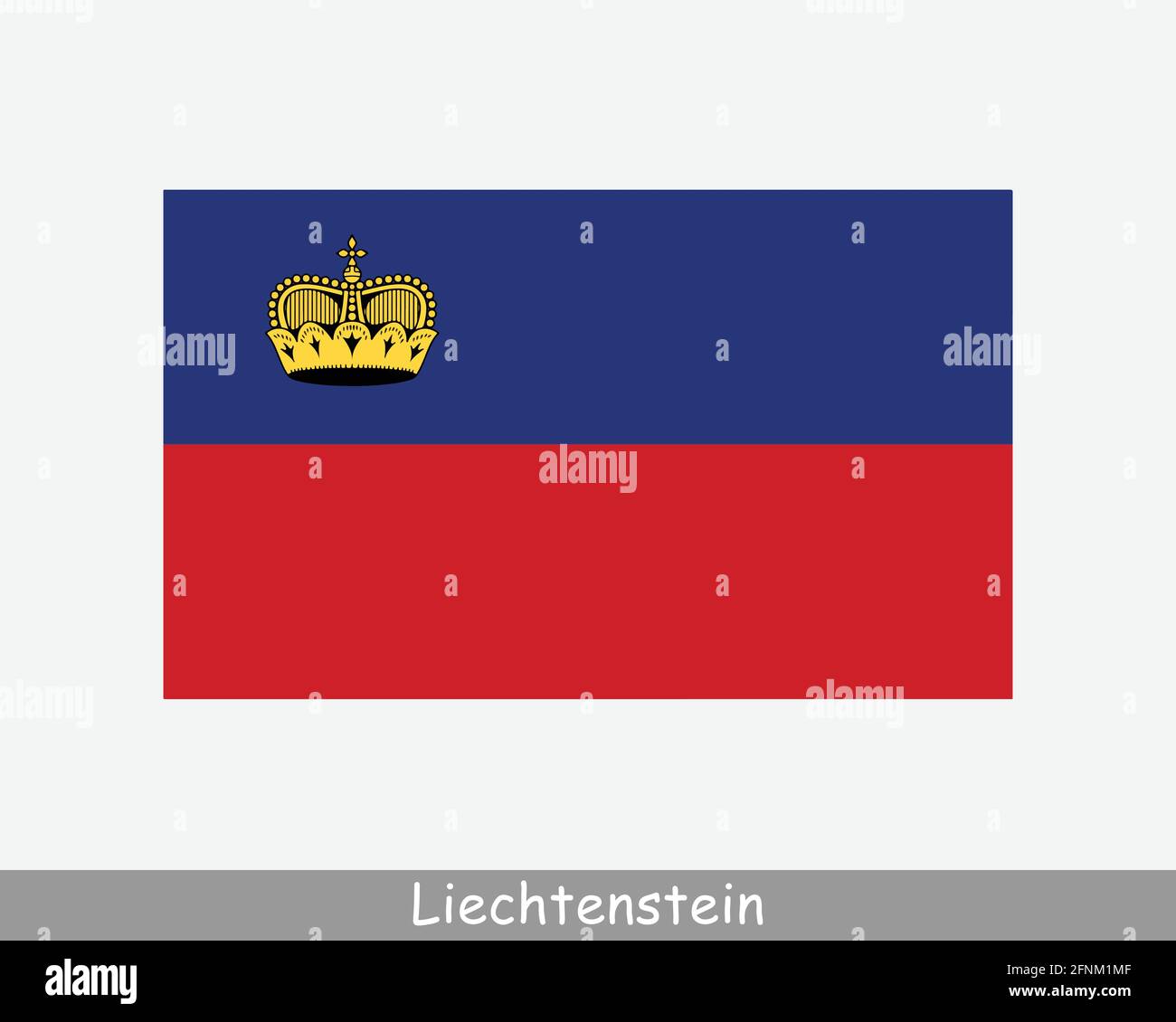 Drapeau national du Liechtenstein. Bannière détaillée du drapeau ...