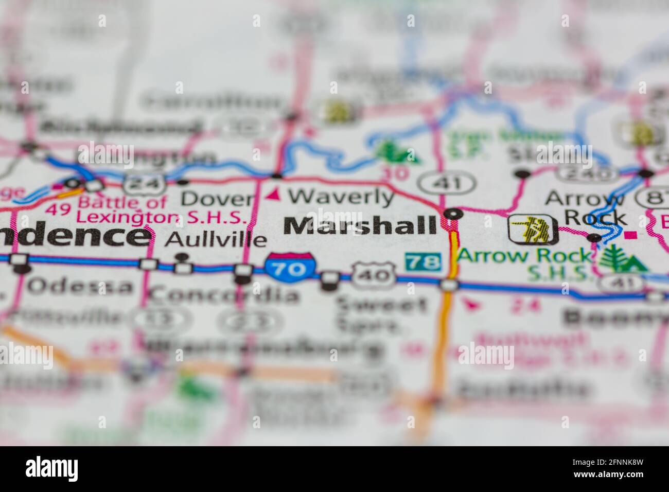 Carte de marshall missouri Banque de photographies et d’images à haute ...