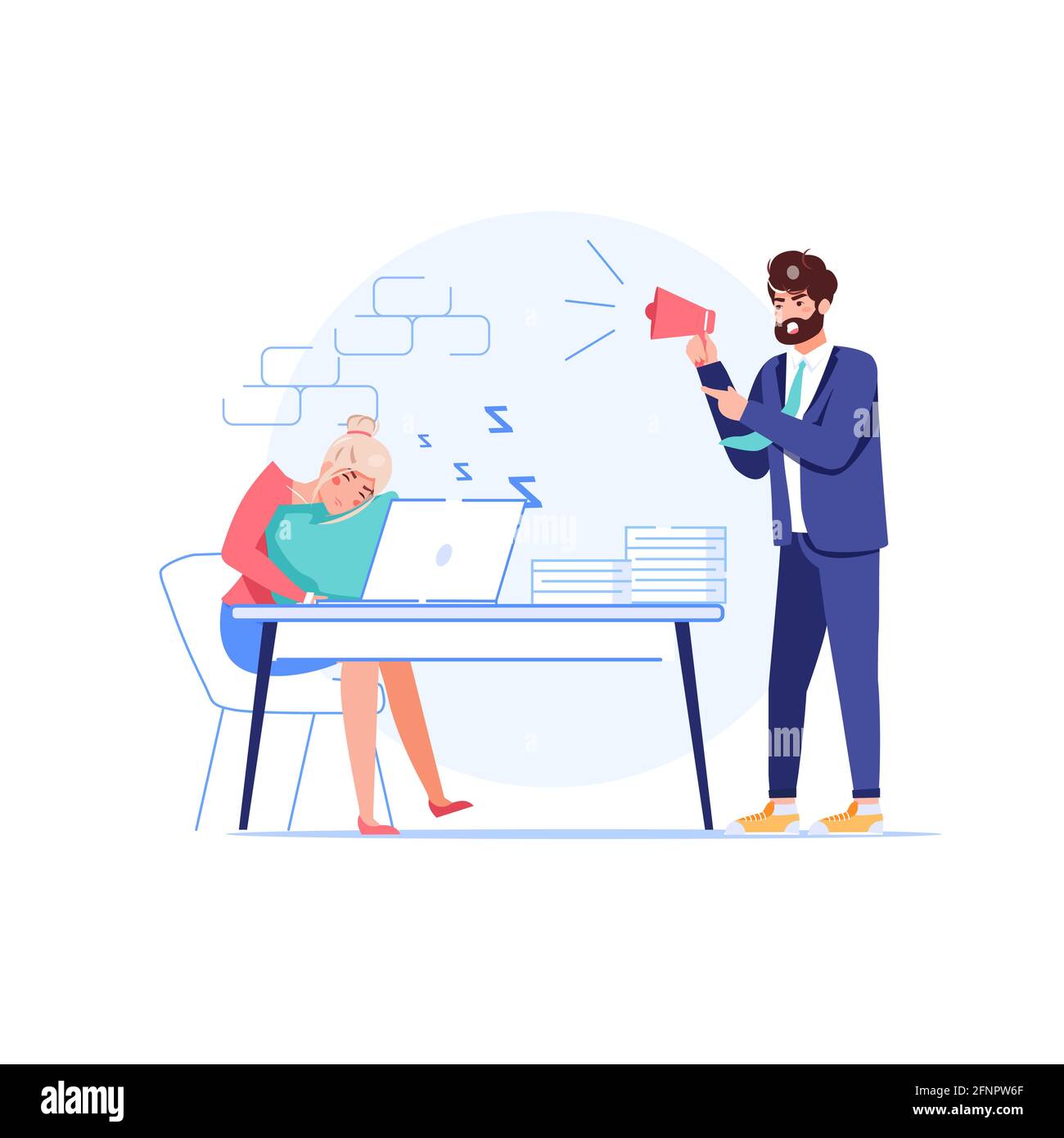 Personnages d'employés de boss Manager de dessin animé plat ...