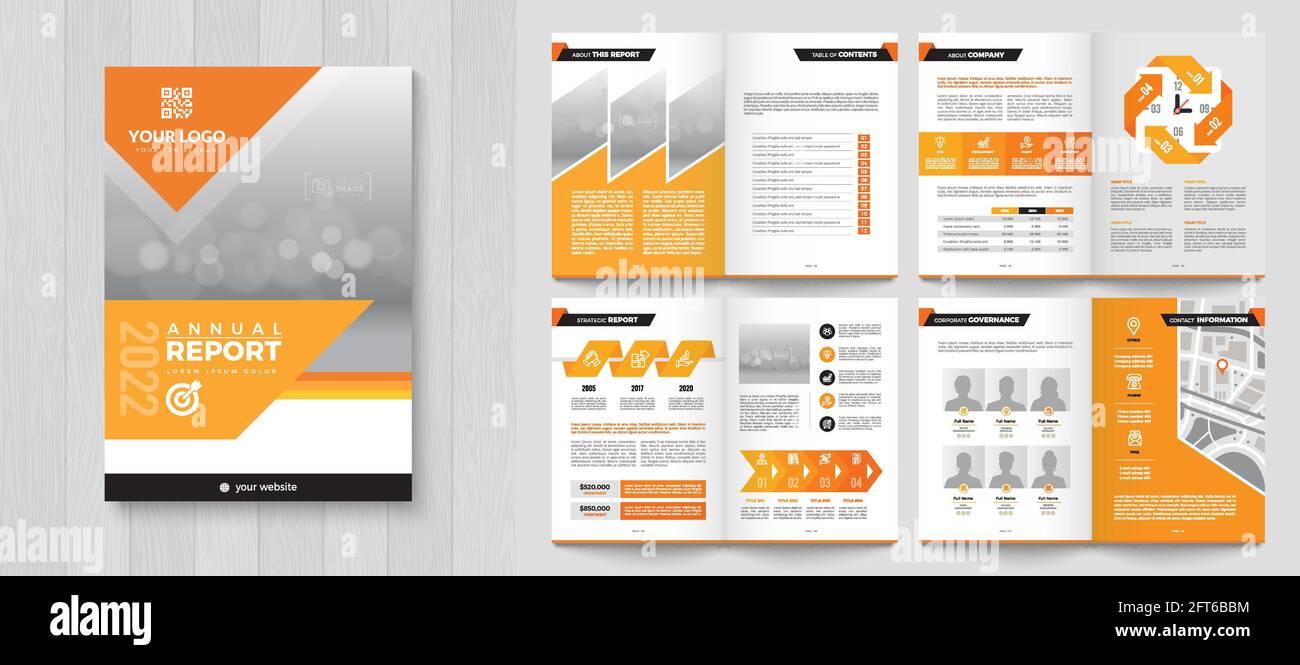 Rapport annuel de l'entreprise avec couverture. Brochure, dossier ...